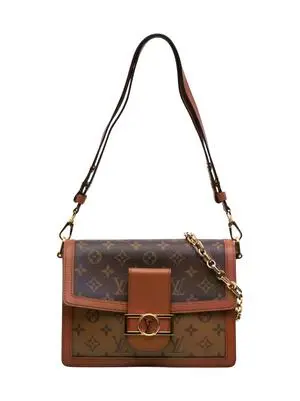 LOUIS VUITTON Monogram Reverse Dauphine Mm Satchel - Brown
