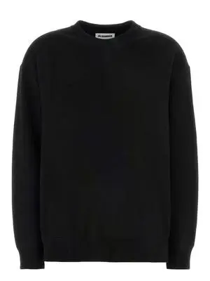 JIL SANDER Crew Neck Long Sleeve Sweatshirt - Black