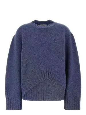 Attico Embroidered Logo Mélange Sweater - Blue