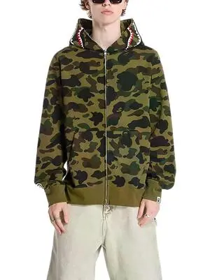 A BATHING APE A BATHING APE® 1st Camo Shark Hoodie Green