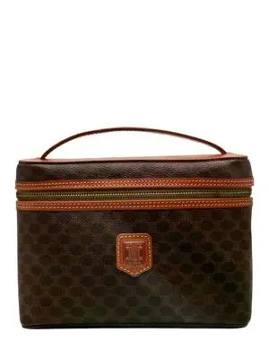 Celine 1995 Macadam Coated Canvas Vanity Bag - Brown
