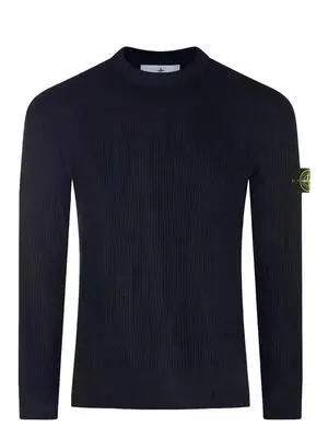 Stone Island Ribbed Knit Sweater - Blue