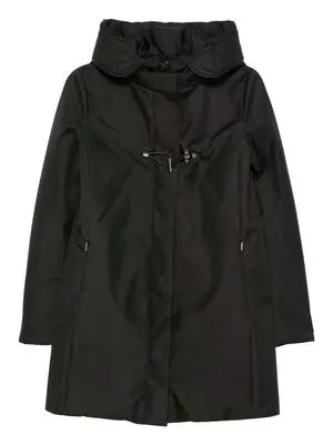 FAY Hooded Toggle-fastening Coat - Black