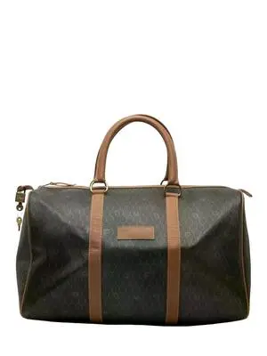 Dior Honeycomb Coated Canvas Boston Bag - Black