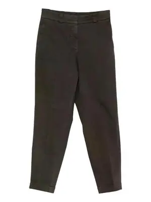 Peserico Cropped Trousers With Turned-up Hems - Brown