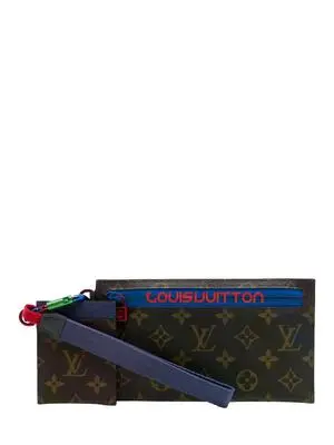 LOUIS VUITTON Monogram Outdoor Ribbon Pochette Clutch Bag - Brown
