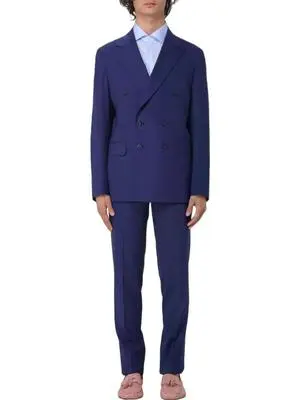 Brian Dales Double-breasted Suit - Blue