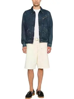 Kenzo Signature Utility Logo-embroidered Denim Jacket - Blue