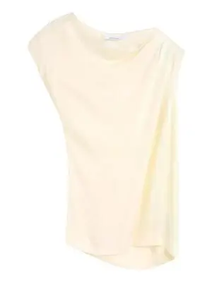 Bondi Born Ardea Hammered-satin Draped Blouse - Neutrals