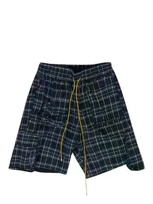 Rhude Plaid Drawstring Shorts - Blue