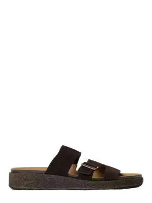 Blundstone Suede Double Buckle Platform Sandals - Brown
