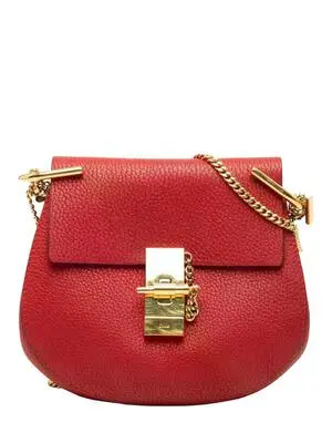 Chloé Drew Mini Leather Crossbody Bag - Red