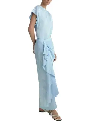 Bondi Born Ardea Draped Maxi Skirt - Blue