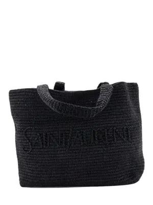 Saint Laurent Raffia Tote Bag - Black