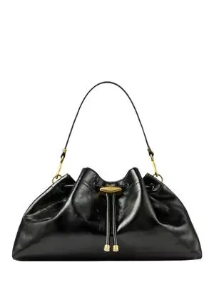 JIMMY CHOO Chinch Leather Shoulder Bag - Black