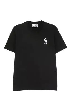 Moschino Embroidered-logo Short-sleeve T-shirt - Black