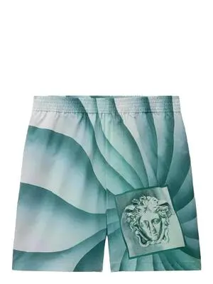 Versace Medusa Print Elasticated Waist Shorts - Blue