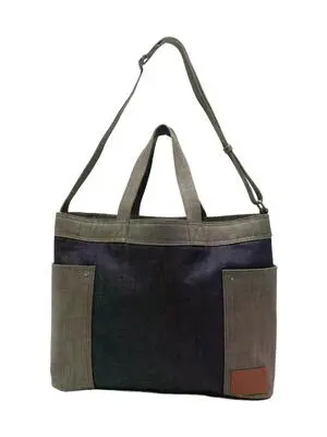 A.p.c. Denim Tote Bag With Logo Patch - Blue