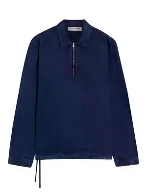 Orlebar Brown Oglio Zip-up Denim Polo Shirt - Blue