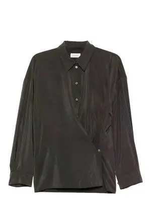 LEMAIRE Twisted Straight-collar Shirt - Brown