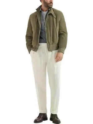 Brunello Cucinelli Virgin Wool Flannel Overshirt With Spread Collar And Chest Pockets - Grey