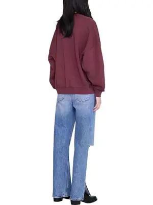 ANINE BING Miles Sweatshirt Letterman Burgundy - Red