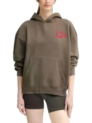 P.E Nation Logo Embroidered Hoodie - Brown
