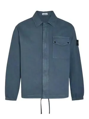 Stone Island Logo-patch Drawstring Shirt - Blue