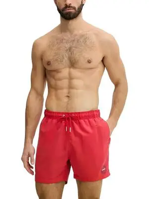 Gant Logo-print Drawstring Swim Shorts - Red