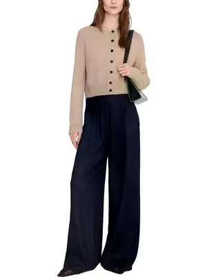 ANINE BING Joye Cardigan In Stone Melange - Neutrals