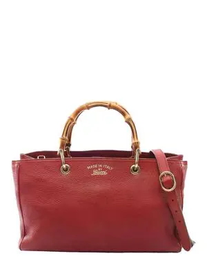 Gucci Bamboo Shopper Tote Bag - Red