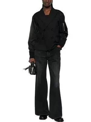 Sacai Belted Wide-leg Jeans - Black