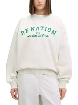 P.E Nation Logo Embroidered Sweatshirt - Grey