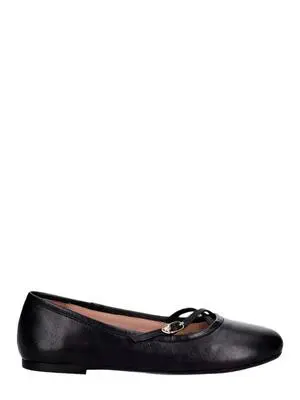 Moschino Crossover Strap Ballet Flats - Black