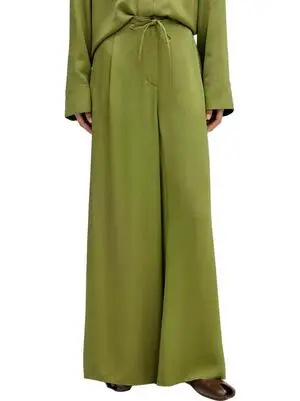 Marc O'polo Pleated Drawstring Palazzo Pants - Green