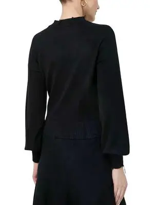 SILVIAN HEACH Distressed Mock Neck Sweater - Black