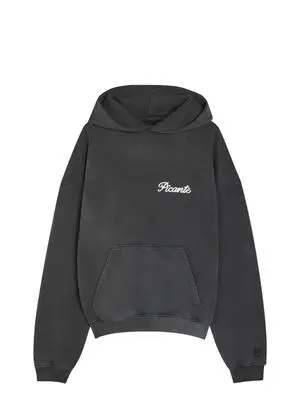 PICANTE Embroidered Kangaroo Pocket Hoodie - Grey