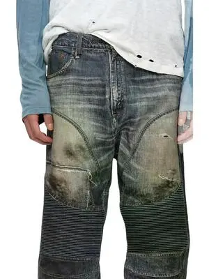 Andersson Bell Distressed Panelled Jeans - Blue