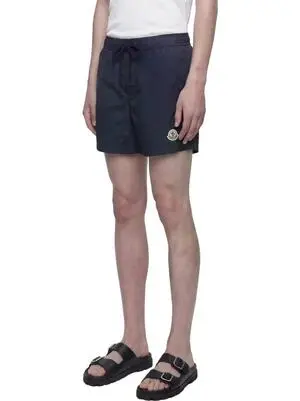 Moncler Logo-patch Drawstring Swim Shorts - Blue