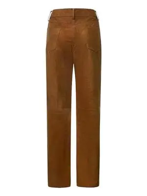 Magda Butrym Corduroy-effect Leather Trousers - Brown