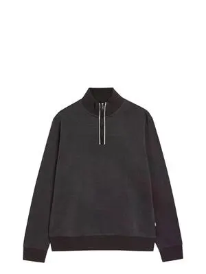 BOSS Micro-textured Half-zip Sweatshirt - Black