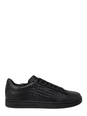 EA7 Logo-embossed Low-top Sneakers - Black