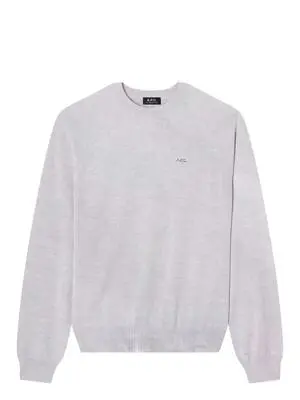 A.p.c. Logo-embroidered Raglan Sleeve Sweater - Grey