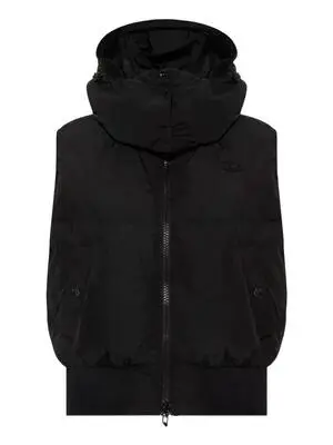 DIESEL® Logo Quilted Hooded Gilet - Black