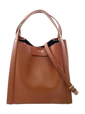 Celine Small Cubo Leather Tote Bag - Brown
