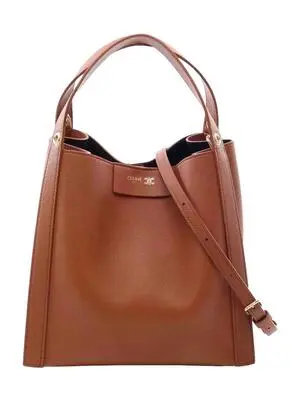 Celine Small Cubo Leather Tote Bag - Brown