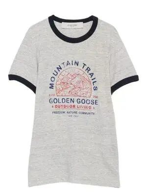 GOLDEN GOOSE Crew Neck Short Sleeve T-shirt - Grey