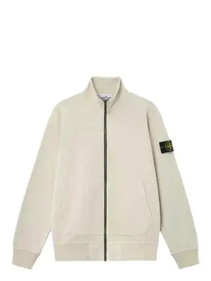 Stone Island Logo-patch Full-zip Sweater - Neutrals