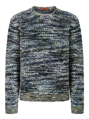 Missoni Zigzag Knit Crewneck Sweater - Blue