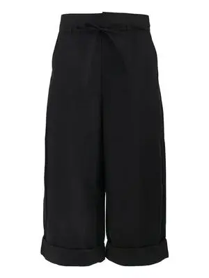 Jacquemus Marin Tie-fastening Turned-up Wide Leg Trousers - Black